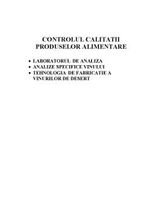 Controlul Calității Produselor Alimentare | Referat [DOC]