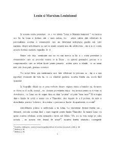 Lenin și Leninismul: Referat [DOC] - Istorie Universală