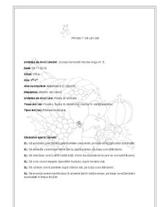 Floarea, Fructul și Sămânța - Proiect de Lecție | Referat [DOC]