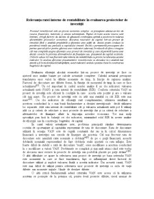 Relevanța Ratei Interne de Rentabilitate în Evaluarea Proiectelor de Investiții | Proiect [DOC]