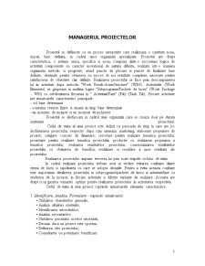 Managerul de Proiect - Referat - Management #50414 | RegieLive