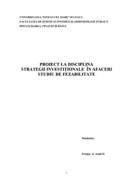 Studiu de Fezabilitate - SC Transdud SA | Proiect [DOC]