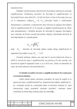 Elaborarea Amplificatorului de Putere Fără Transformator | Proiect [DOC]