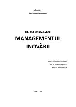 Managementul Inovării | Referat [DOCX]