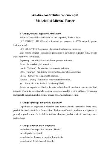 Modelul Porter | Referat [DOC]