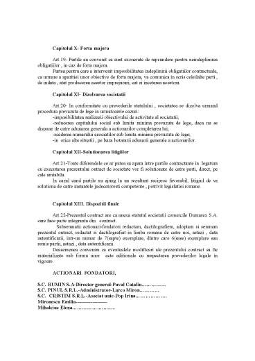 Act Constitutiv - Contractul de Societate al SC Alfa SA | Proiect [DOC]