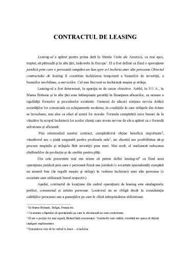 Contractul de Leasing | Referat [DOC]