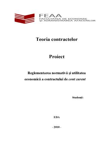 Contract de Cont Curent | Proiect [DOC]