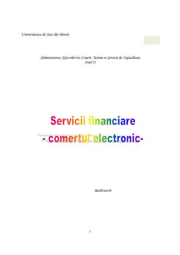 Servicii Financiare - Comerțul Electronic | Proiect [DOC]