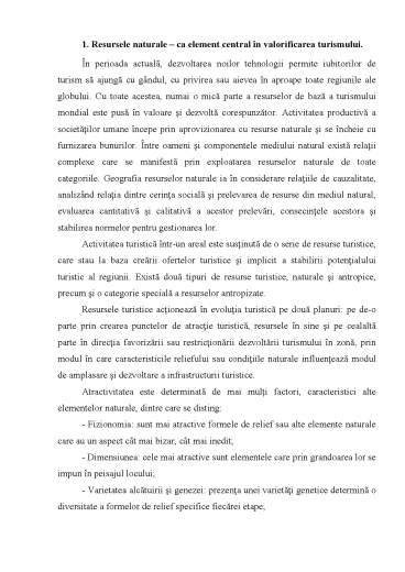 Analiza Principalelor Tipuri de Resurse pentru Turism din Perspectiva ...