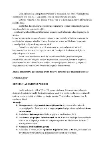 Creditarea Bancară pentru Persoane Fizice | Proiect [DOC]