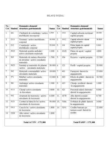 Operații cu Clasele de Conturi | Proiect [DOC]