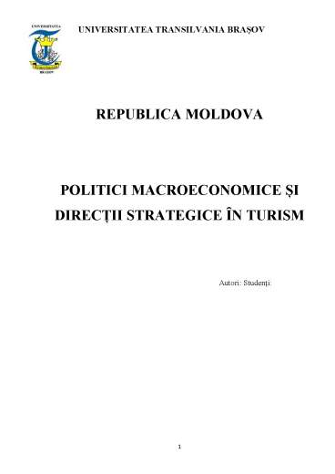 Politici Macroeconomice și Direcții Strategice în Turism | Proiect [DOC]