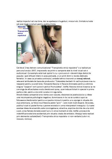 Analiză Comparativă Nivea vs Rexona | Proiect [DOC]