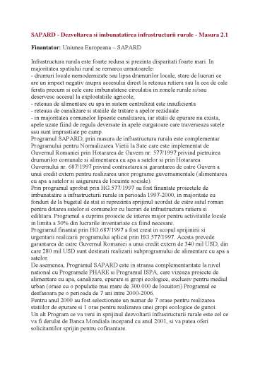 Proiect SAPARD | Proiect [DOC]