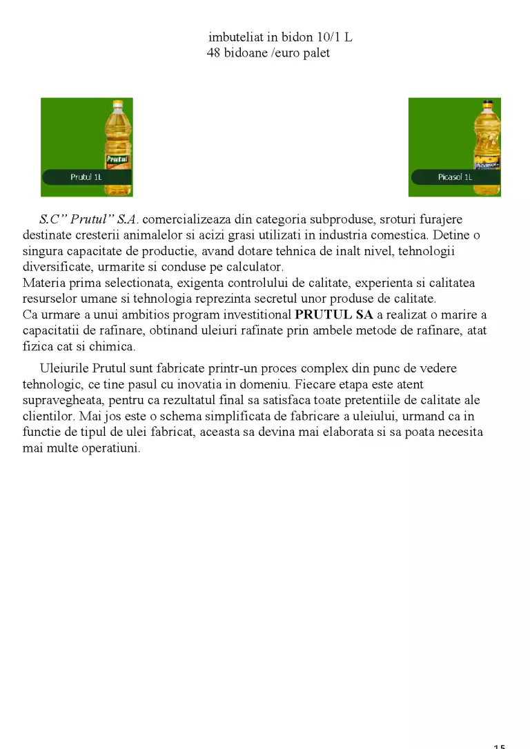 Analiza Diagnostic la SC Prutul SA - Referat - Management #100142 ...