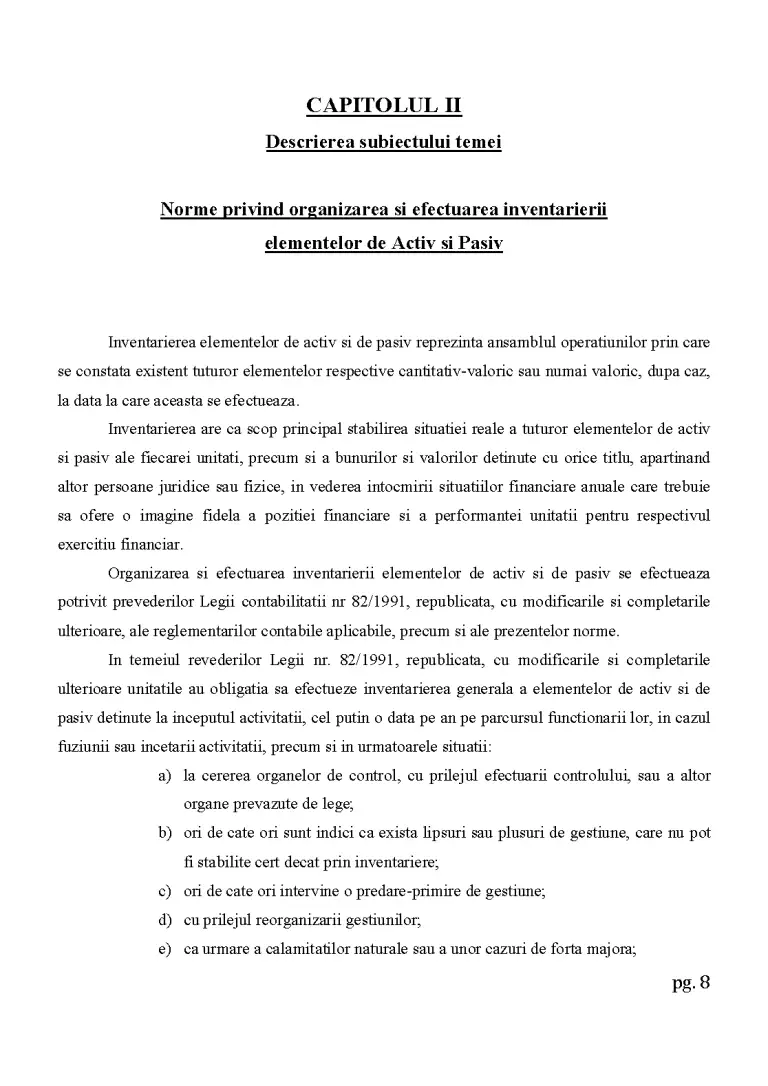 Inventarierea Patrimoniului - Proiect - Contabilitate #100905 | RegieLive