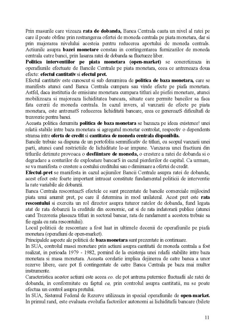 Politică monetară - instrumentele politicii monetare - Referat ...