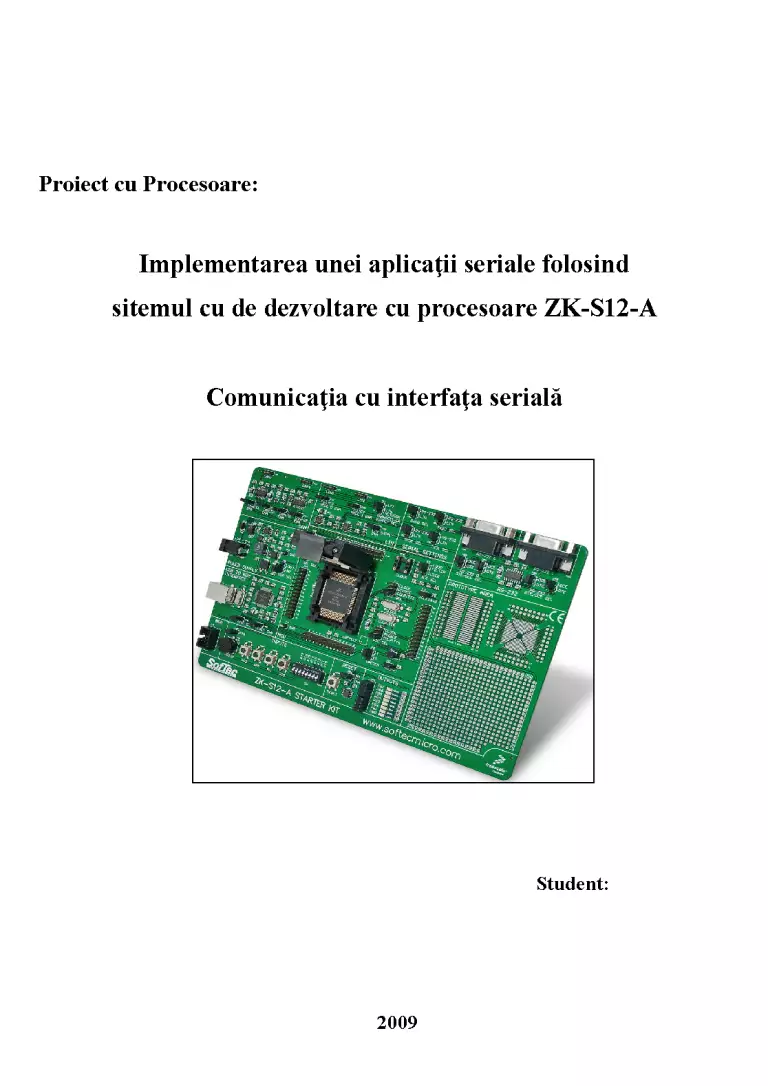 Procesoare - comunicația serială - Proiect - Electronică #108890 ...