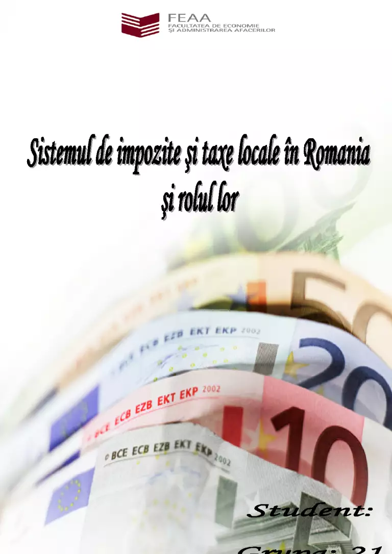 Sistemul de Impozite și Taxe Locale în România - Proiect - Finanțe ...