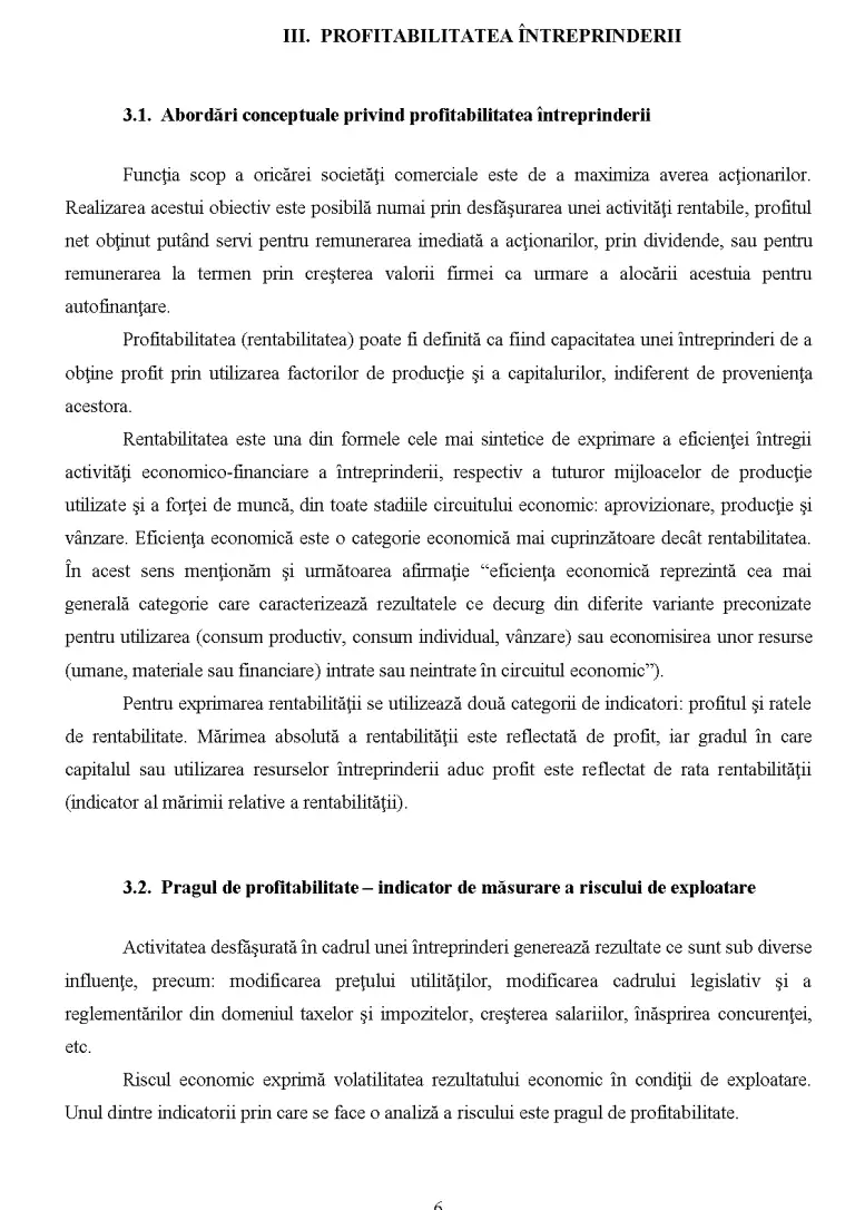 Activitatea Firmei între Performanță și Profitabilitate - Referat ...
