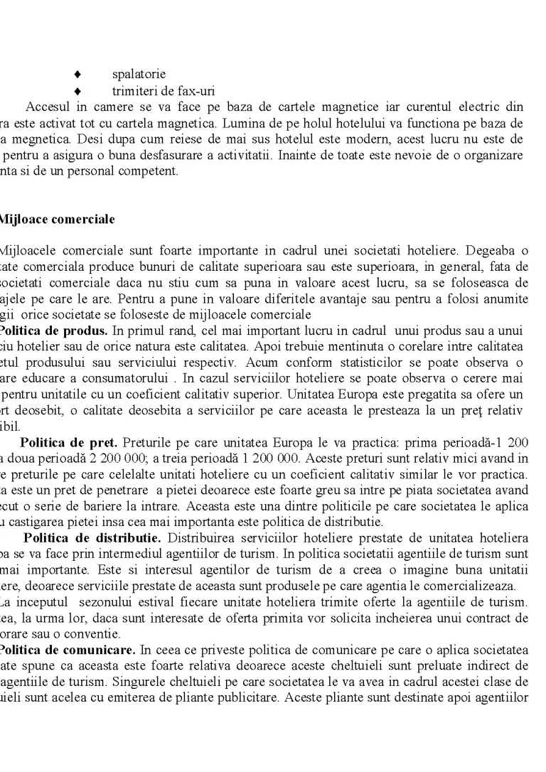 Plan de Afaceri - SC Europa SRL - Proiect - Marketing #116272 | RegieLive
