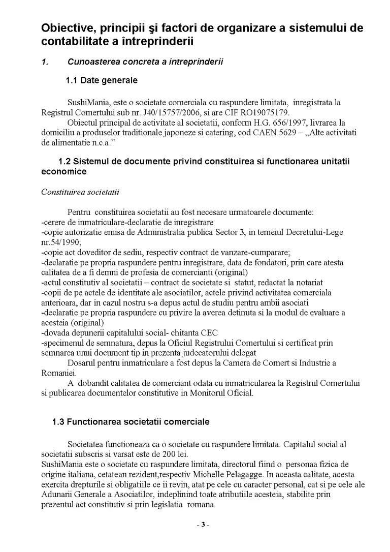 Practică contabilitate - Sushimania - Proiect - Contabilitate #120956 ...