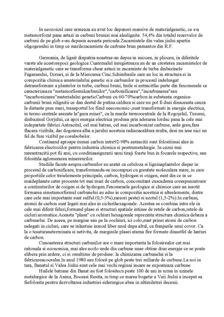 Cărbunii - Referat - Geografie #122355 | RegieLive