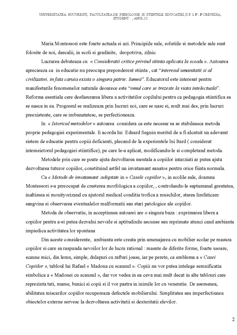 Descoperirea copilului de Maria Montessori - recenzie - Referat ...