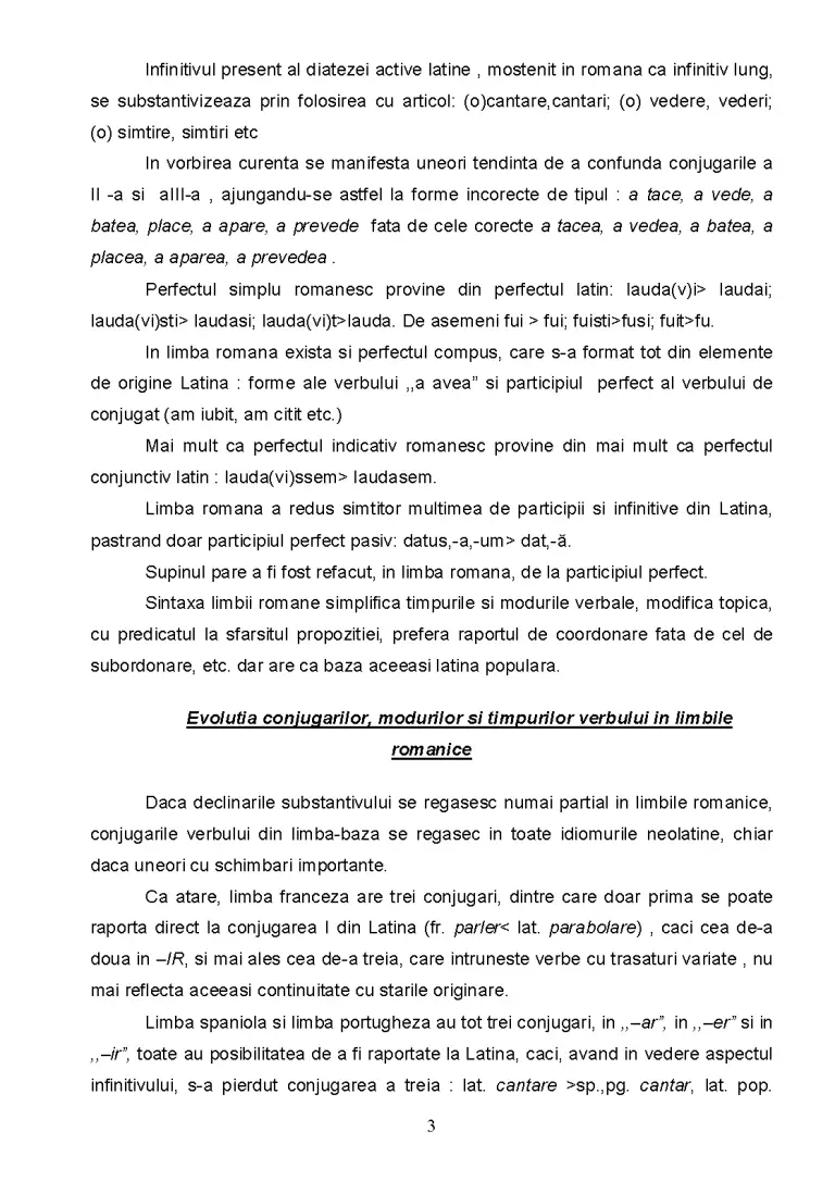 Evoluția modurilor și timpurilor verbului în limba română - Referat ...