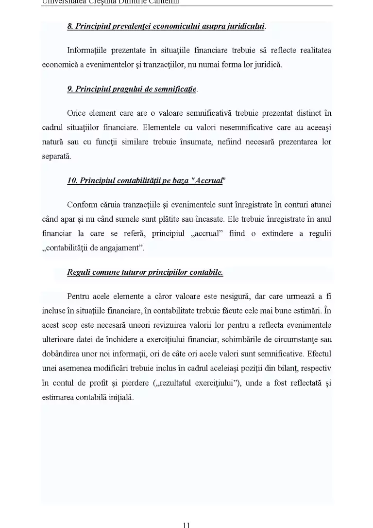 Raționamentul profesional, principii și reguli contabile - Proiect ...