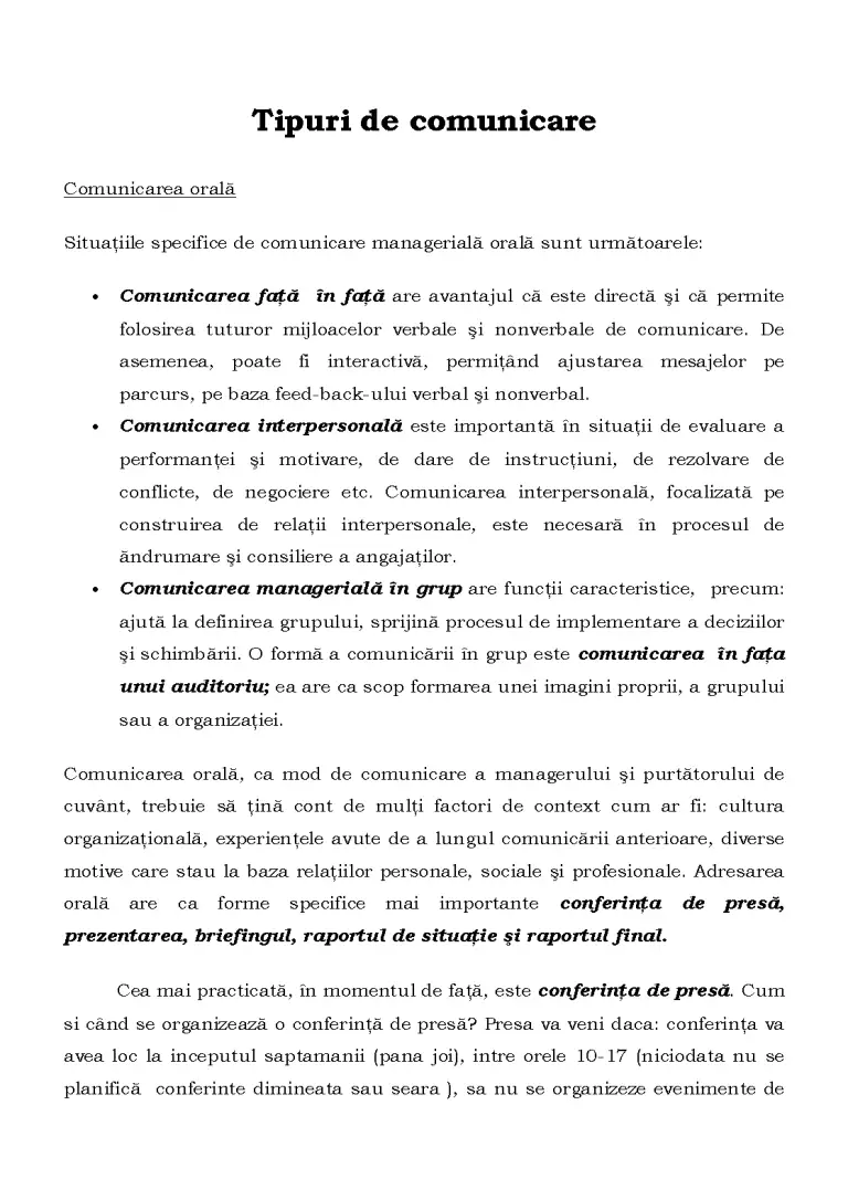 Tipuri de comunicare - Referat - Comunicare #128371 | RegieLive