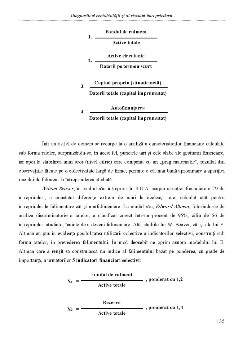 Diagnosticul Rentabilității și al Riscului Întreprinderii - Curs ...