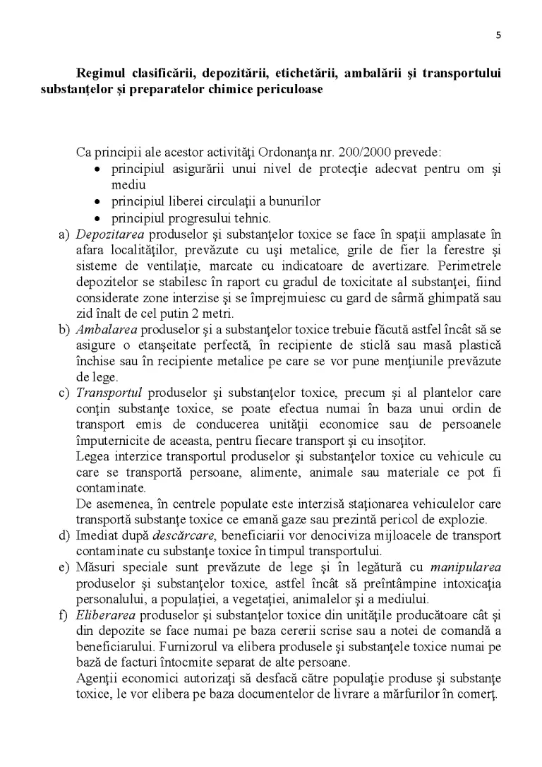 Regimul Substanțelor și Preparatelor Chimice - Referat - Drept #134805 ...