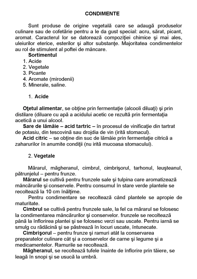 Condimente - Referat - Merceologie #135793 | RegieLive