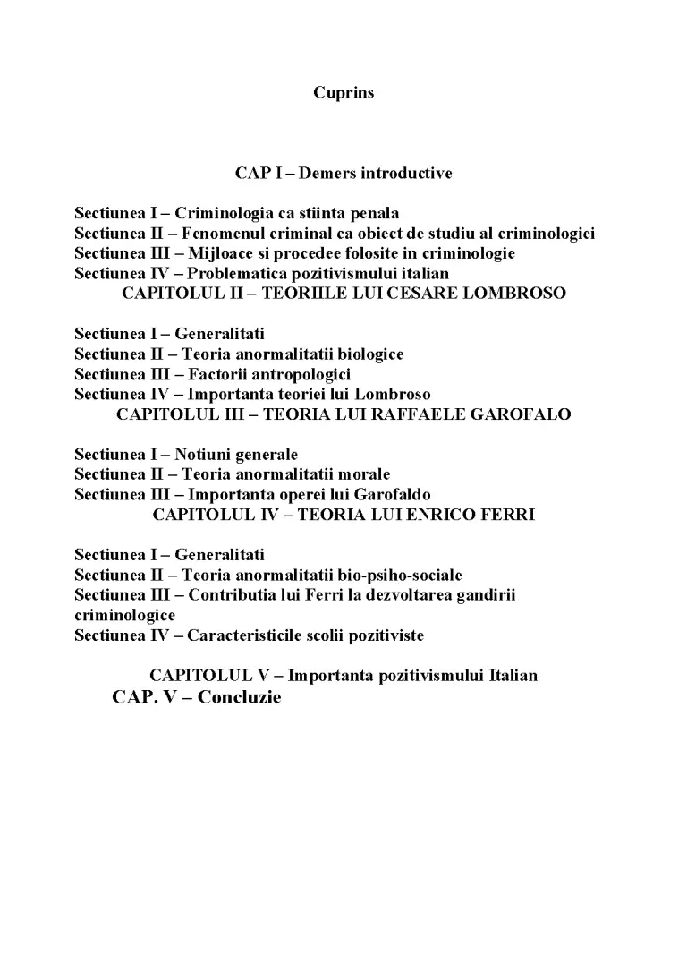 Pozitivismul Italian - Mijloace și Procedee Folosite în Criminologie ...