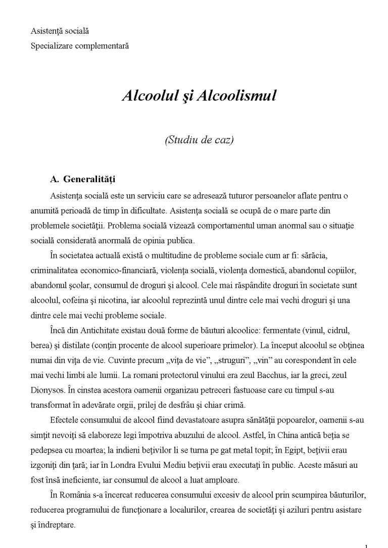 Alcoolismul - Referat - Psihologie #139754 | RegieLive