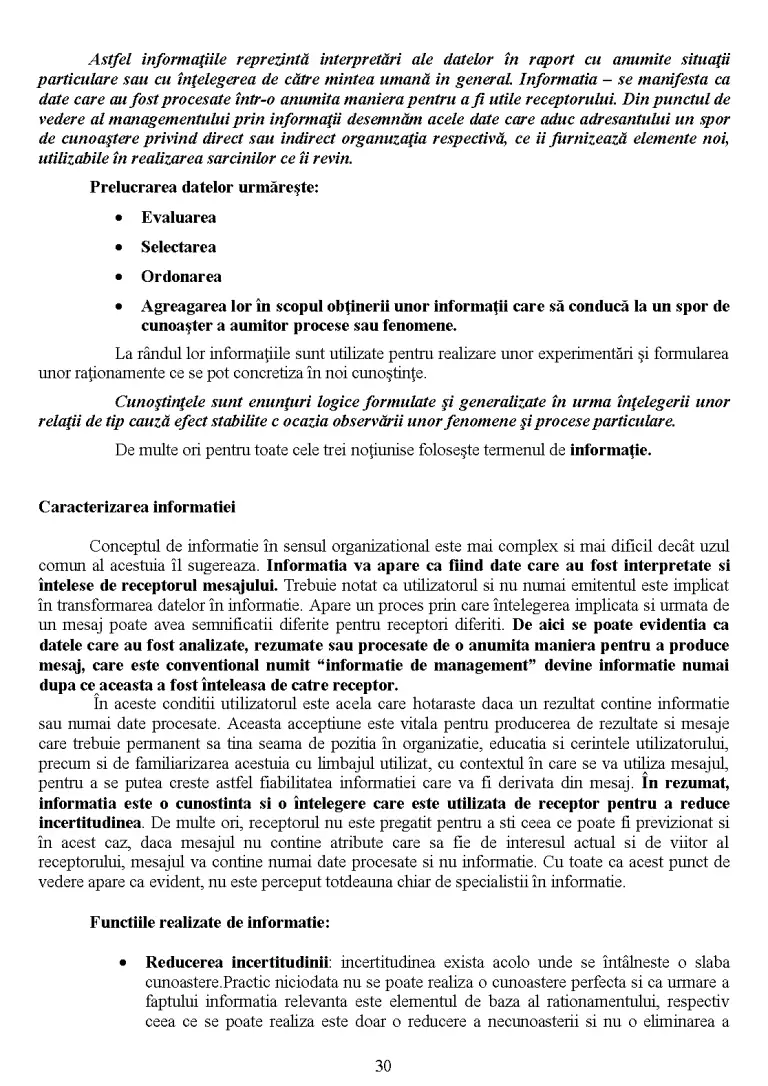 Informațiile și Managementul - Curs - Management #140136 | RegieLive