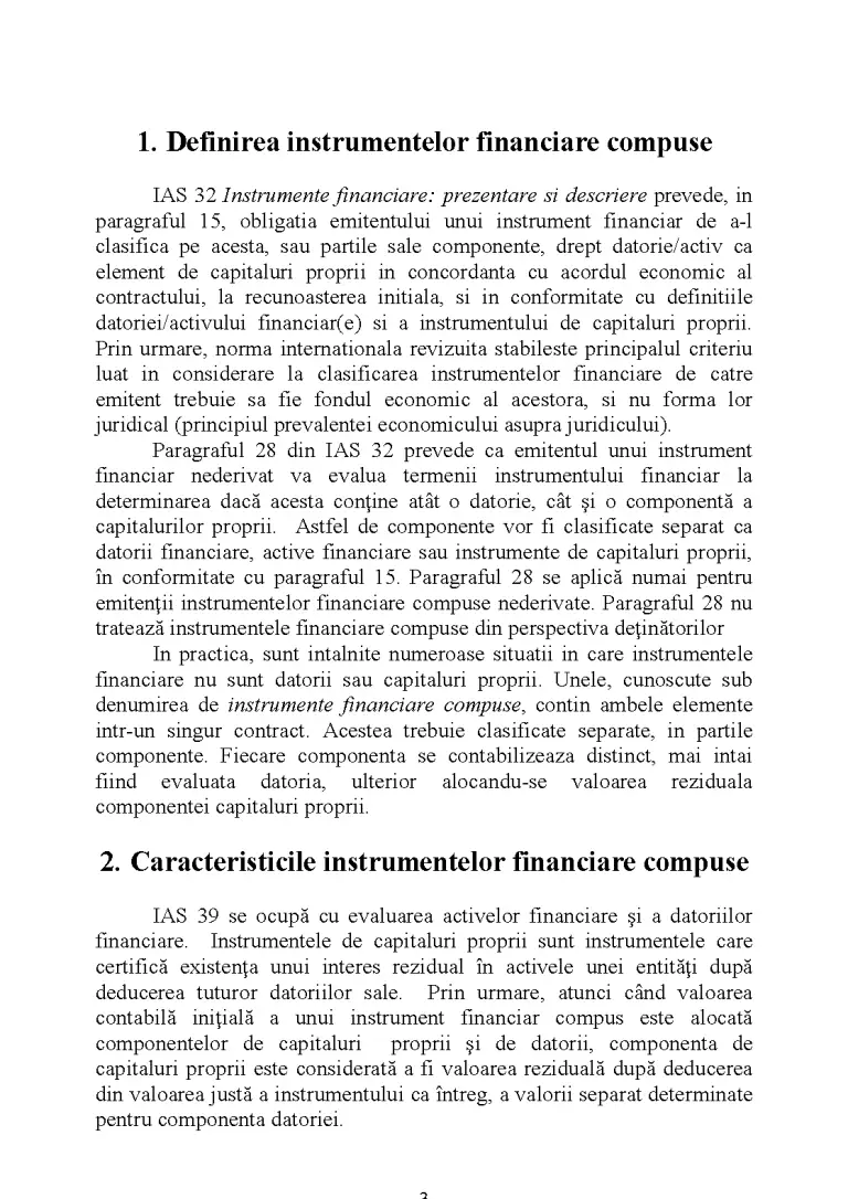 Instrumente Financiare Compuse - Referat - Contabilitate #140545 ...