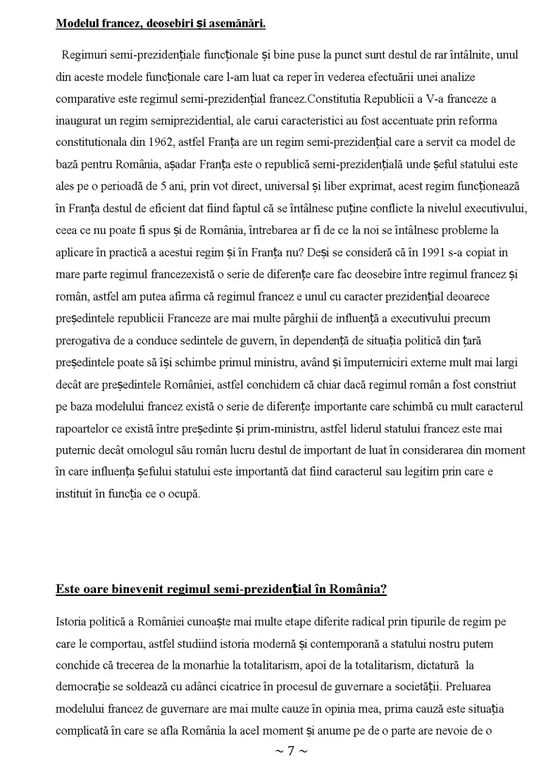 Regimul Semi-Prezidential în Romania, Avantaje și Neajunsuri - Referat ...