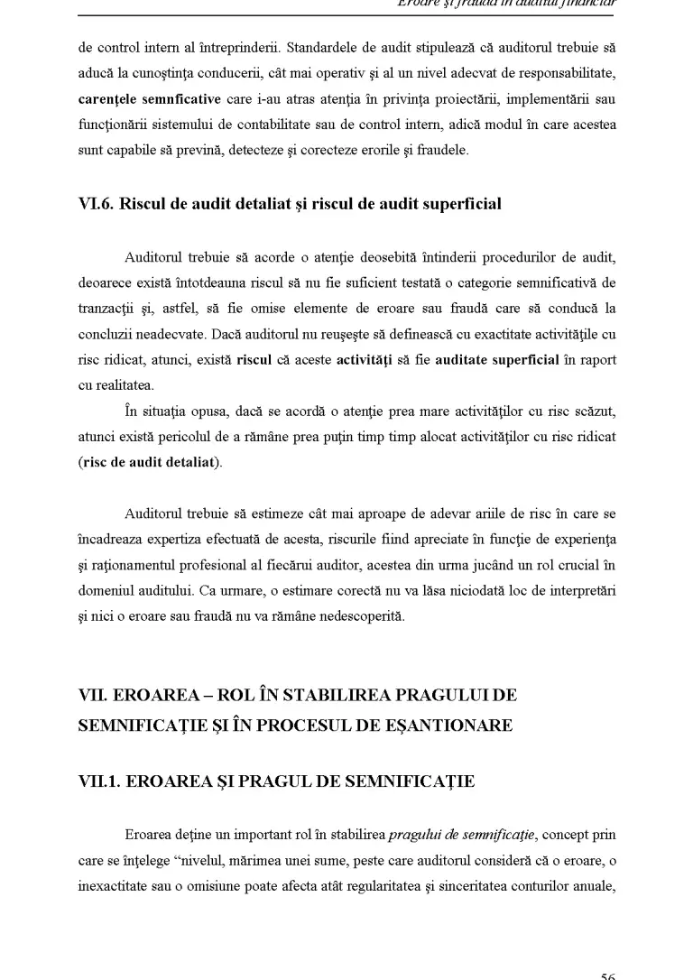Eroare și Fraudă în Auditul Financiar - Proiect - Contabilitate #1426 ...