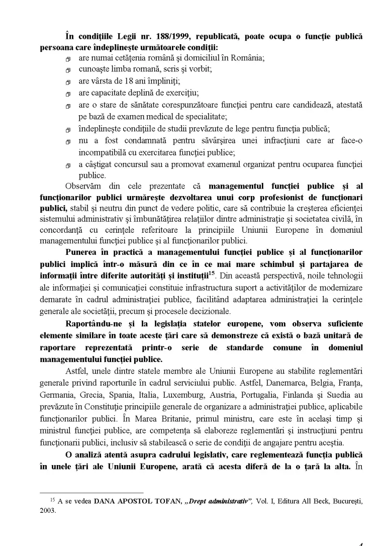 Funcția Publică și Statutul Funcționarilor Publici în Dreptul Intern și ...