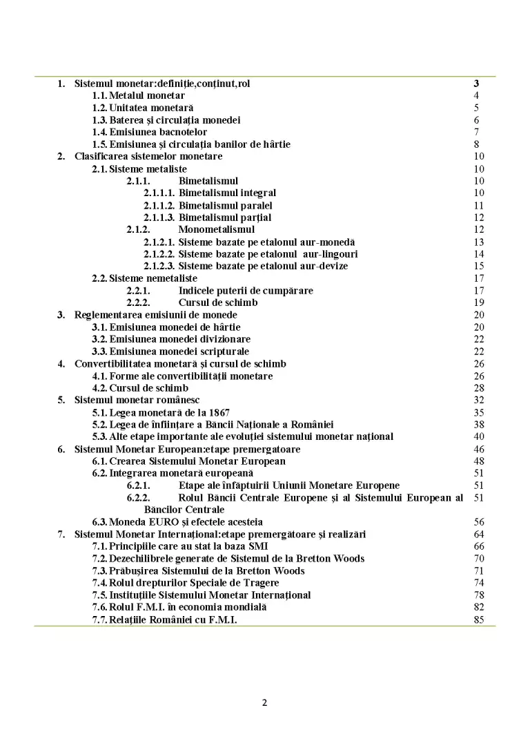 Monedă și credit - tipuri de sisteme monetare - Proiect - Economie ...