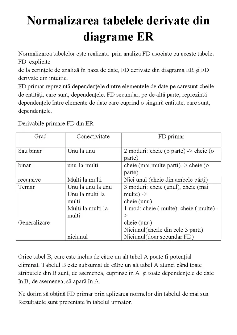 Normalizare Tabele Derivate - Proiect - Calculatoare #148210 | RegieLive