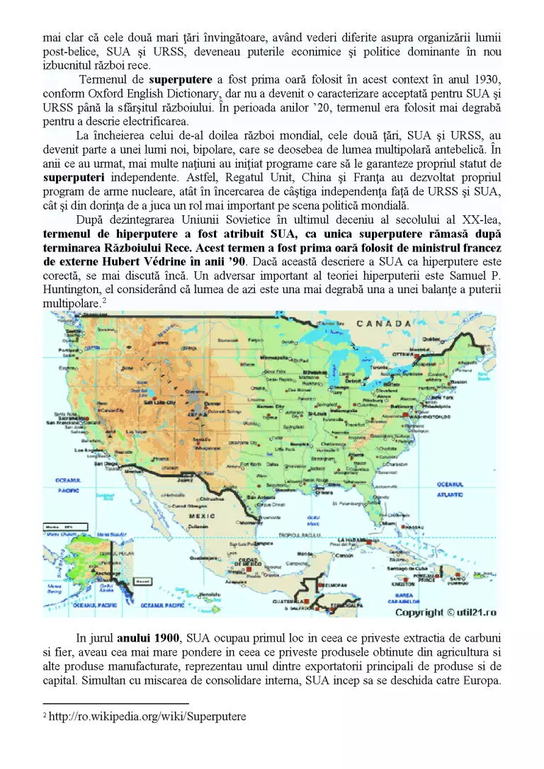 Statele Unite ale Americii - superputere - Referat - Geografie #149484 ...