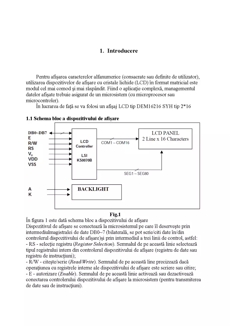 Proiectarea unui ceas digital cu afișare pe LCD - Proiect - Electronică ...