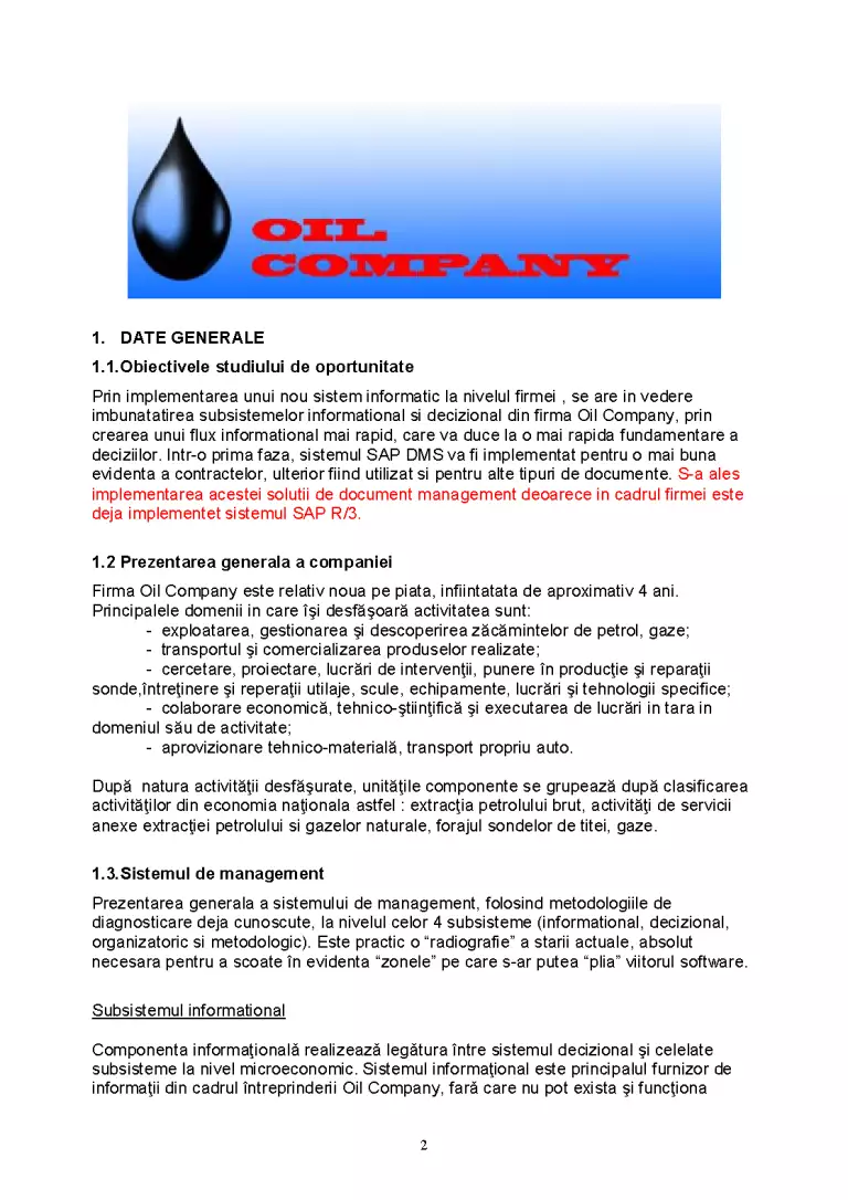 Implementarea unui Soft pentru Managementul Documentelor în Cadrul ...