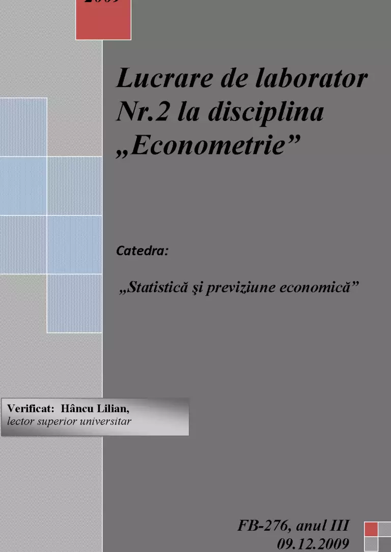 Modelul Multifactorial - Laborator - Statistică #169863 | RegieLive