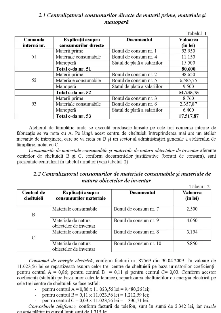 Metoda pe comenzi - Proiect - Contabilitate #169932 | RegieLive