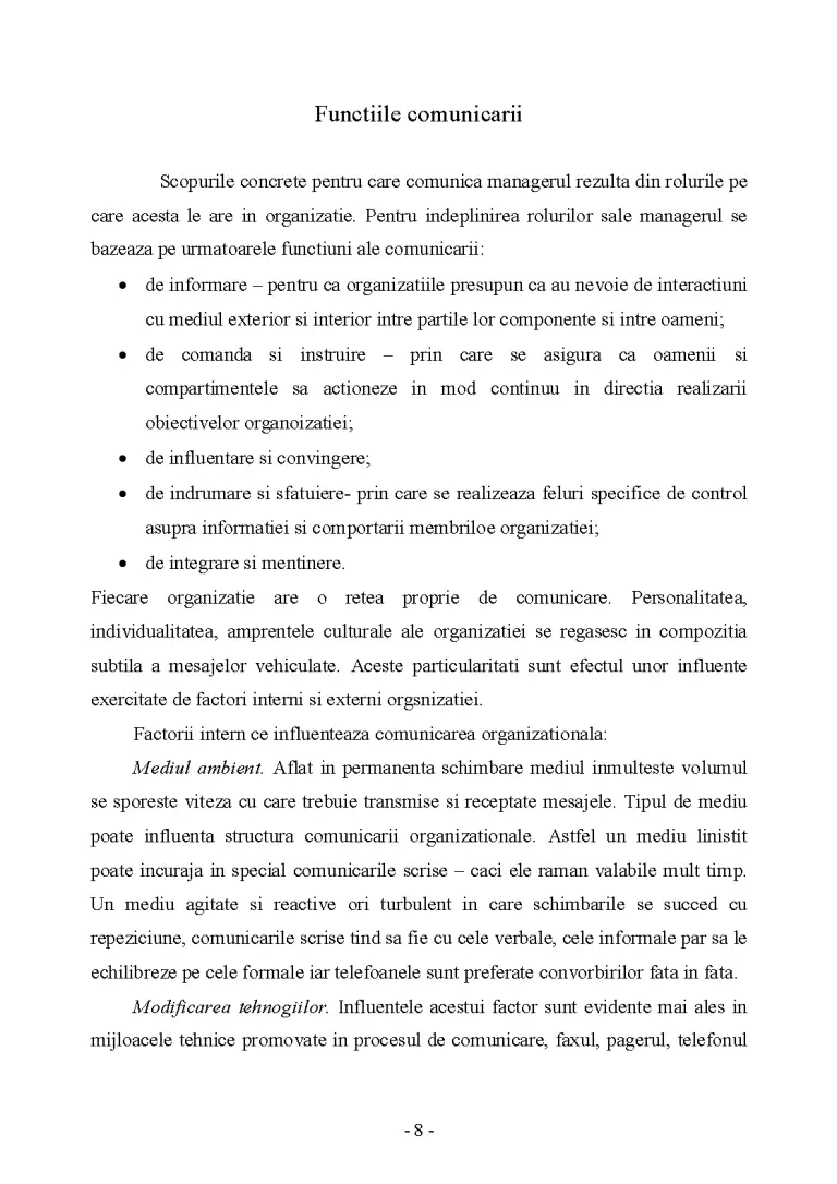 Procesul comunicării și elementele comunicării - Referat - Comunicare ...